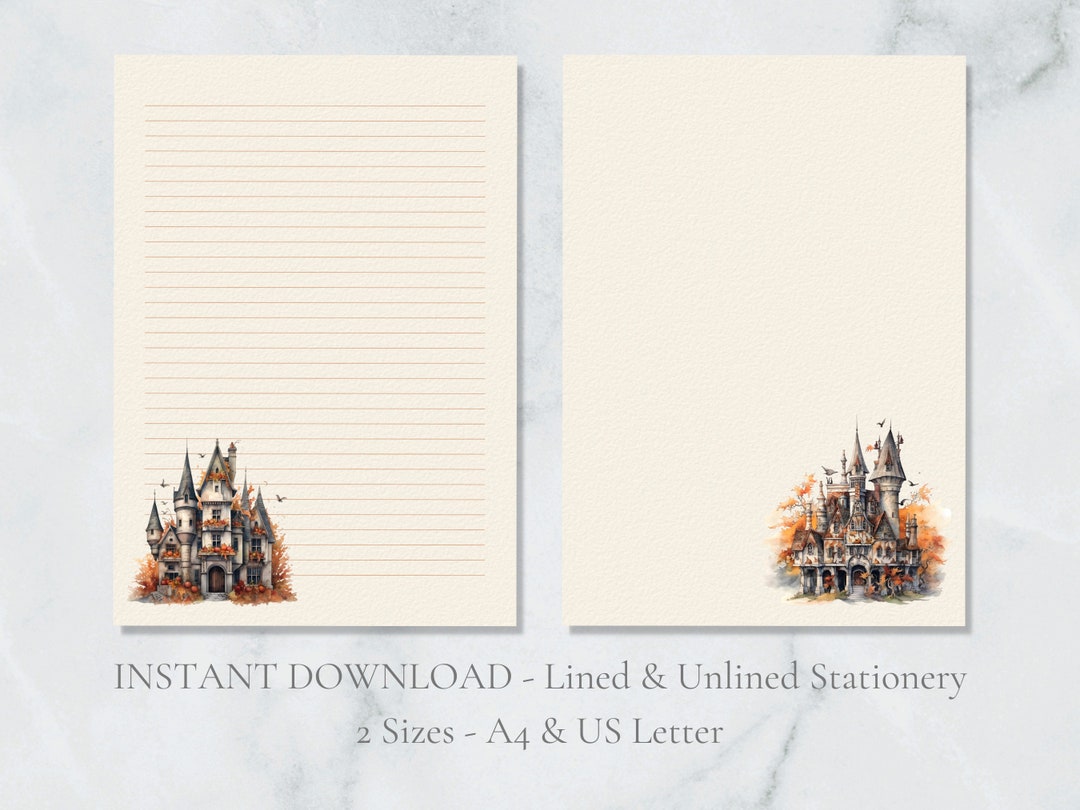 Haunted Mansion Printable Stationery Halloween Letter Paper Autumn A4 ...