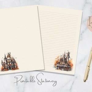 Haunted Mansion Printable Stationery Halloween Letter Paper Autumn A4 ...