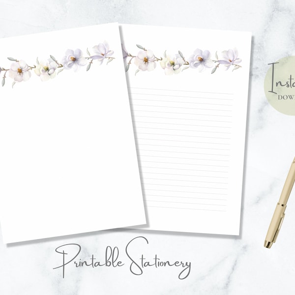 Magnolia Printable Stationery - Etsy