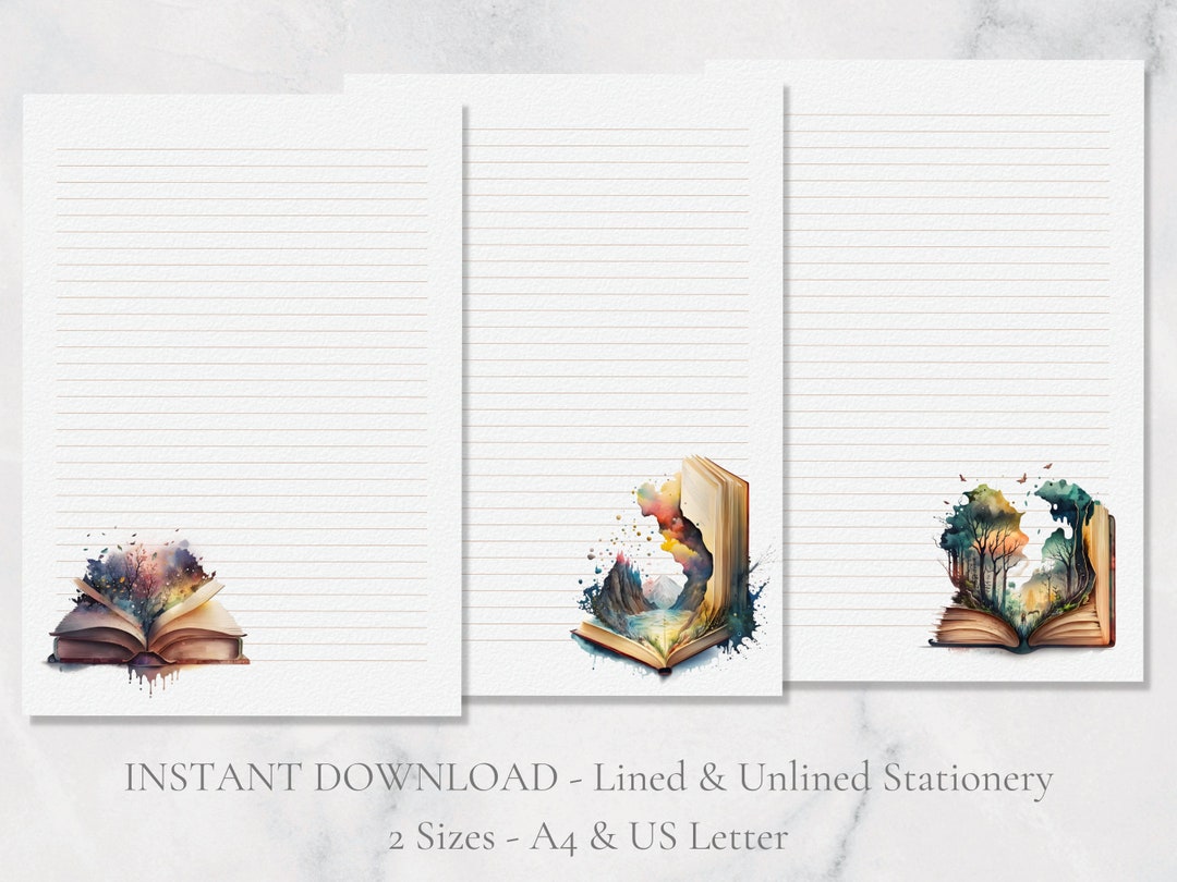 Imagination Books Printable Stationery Book Worm Planner Letter Writing ...