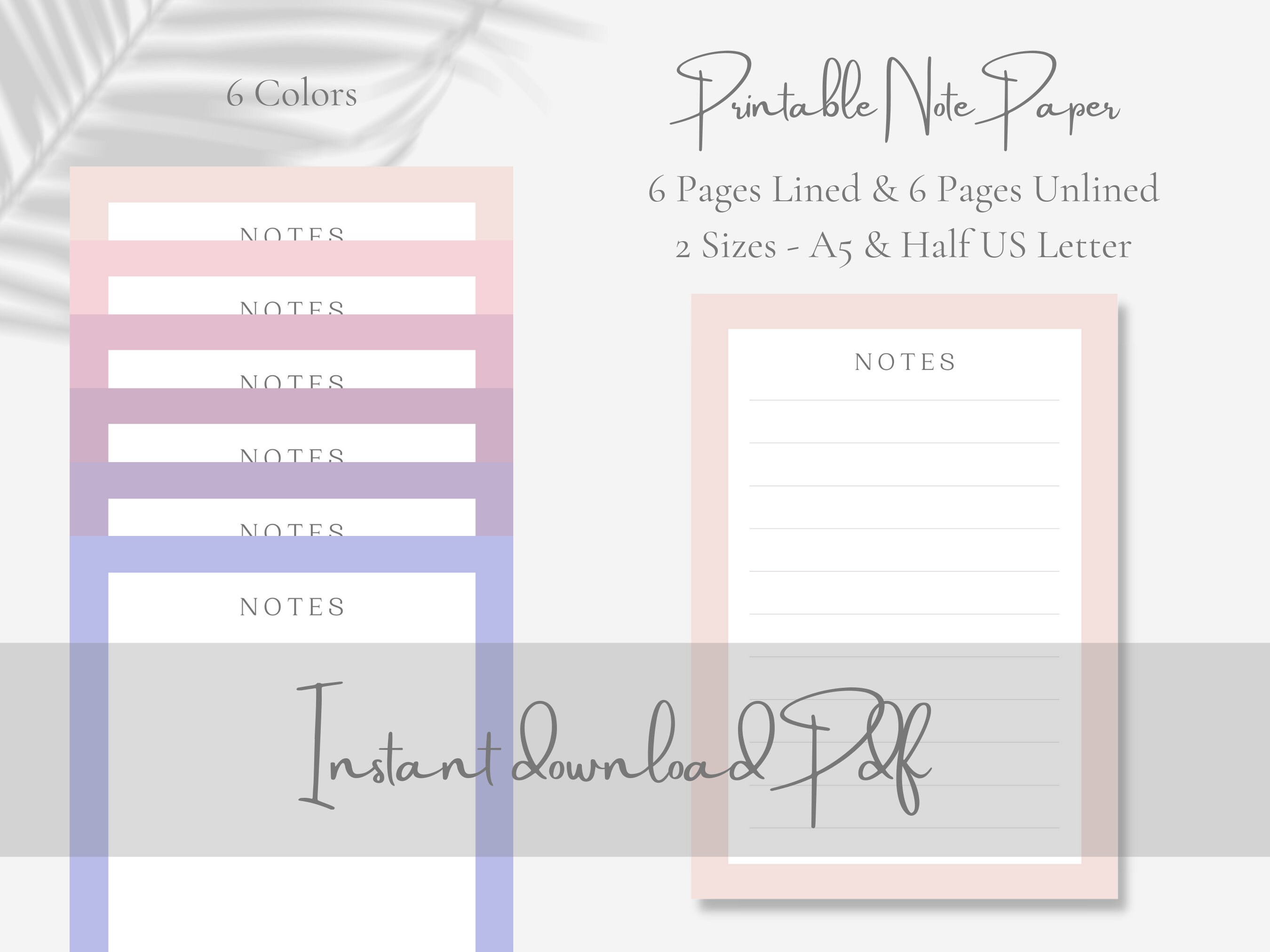 Pink Purple Printable Writing Paper Stationary Paper Set - Etsy