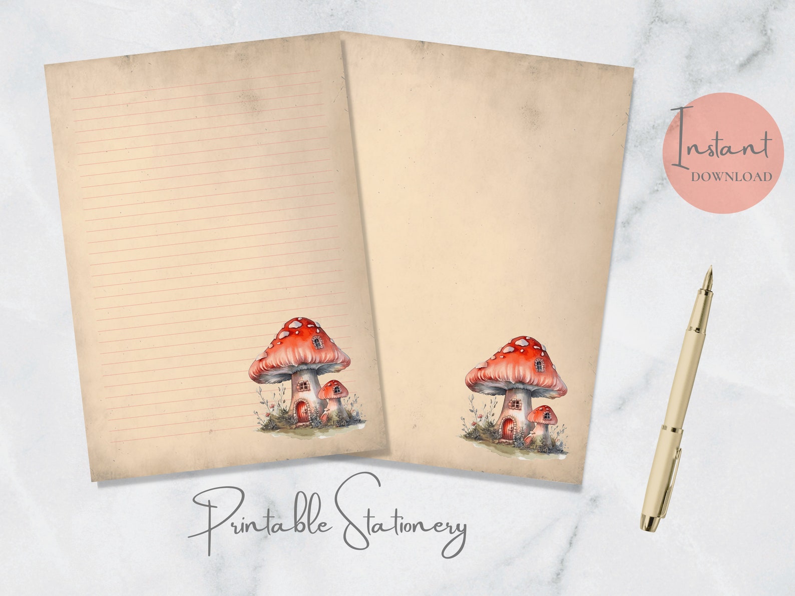 Vintage Toadstool House Printable Stationery Woodland Writing Paper ...