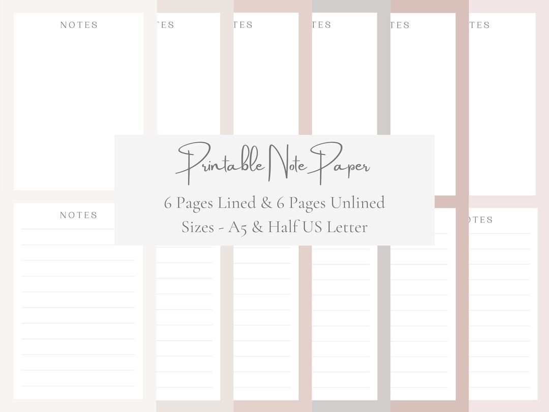 Neutral Beige Printable Writing Paper- Stationary Paper- Note Paper ...