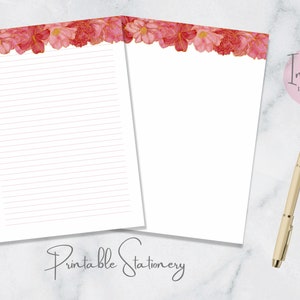Red Gold Floral Printable Stationery Festive Stationary Thanksgiving ...