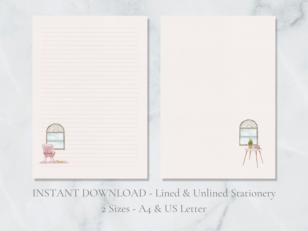 Pink Room Printable Stationery Aesthetic Stationary Minimal Writing ...