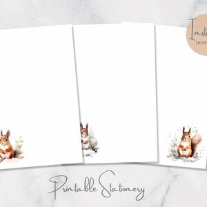 Red Squirrel Printable Stationery Festive Stationary Paper Animal ...