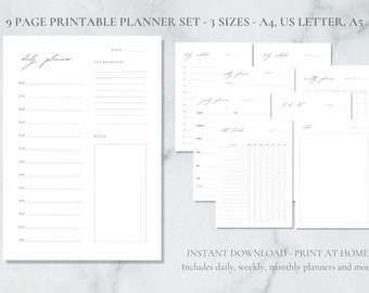 Printable Planner Bundle daily, Weekly, Monthly, Yearly - Etsy