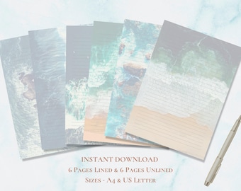 Sea Shell Ocean Printable Stationery Watercolor Stationary Summer ...