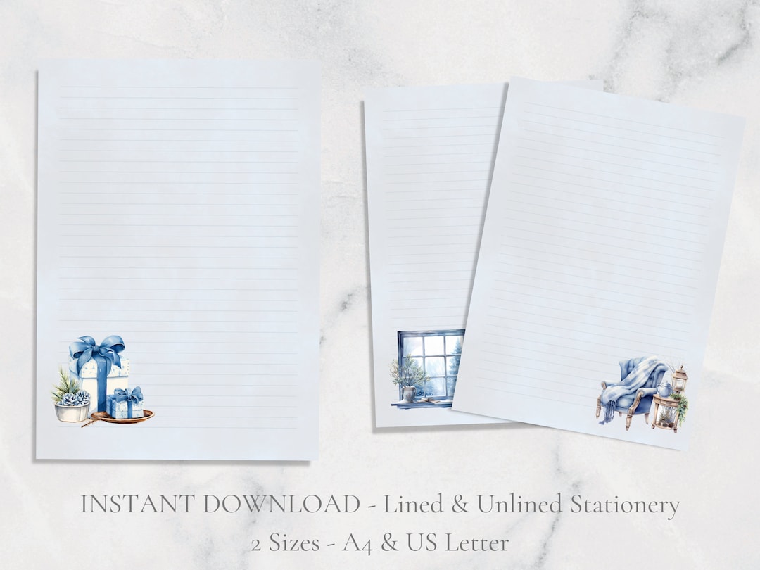 Cozy Christmas Printable Stationery Festive Holiday Letter Writing ...