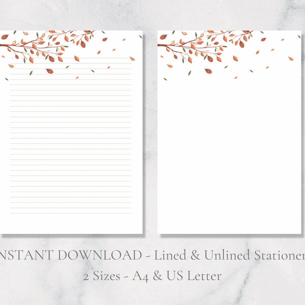 Fall Printable Stationery - Etsy