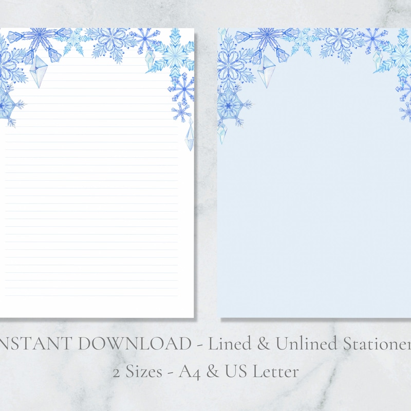 Snowflake Writing Paper - Etsy