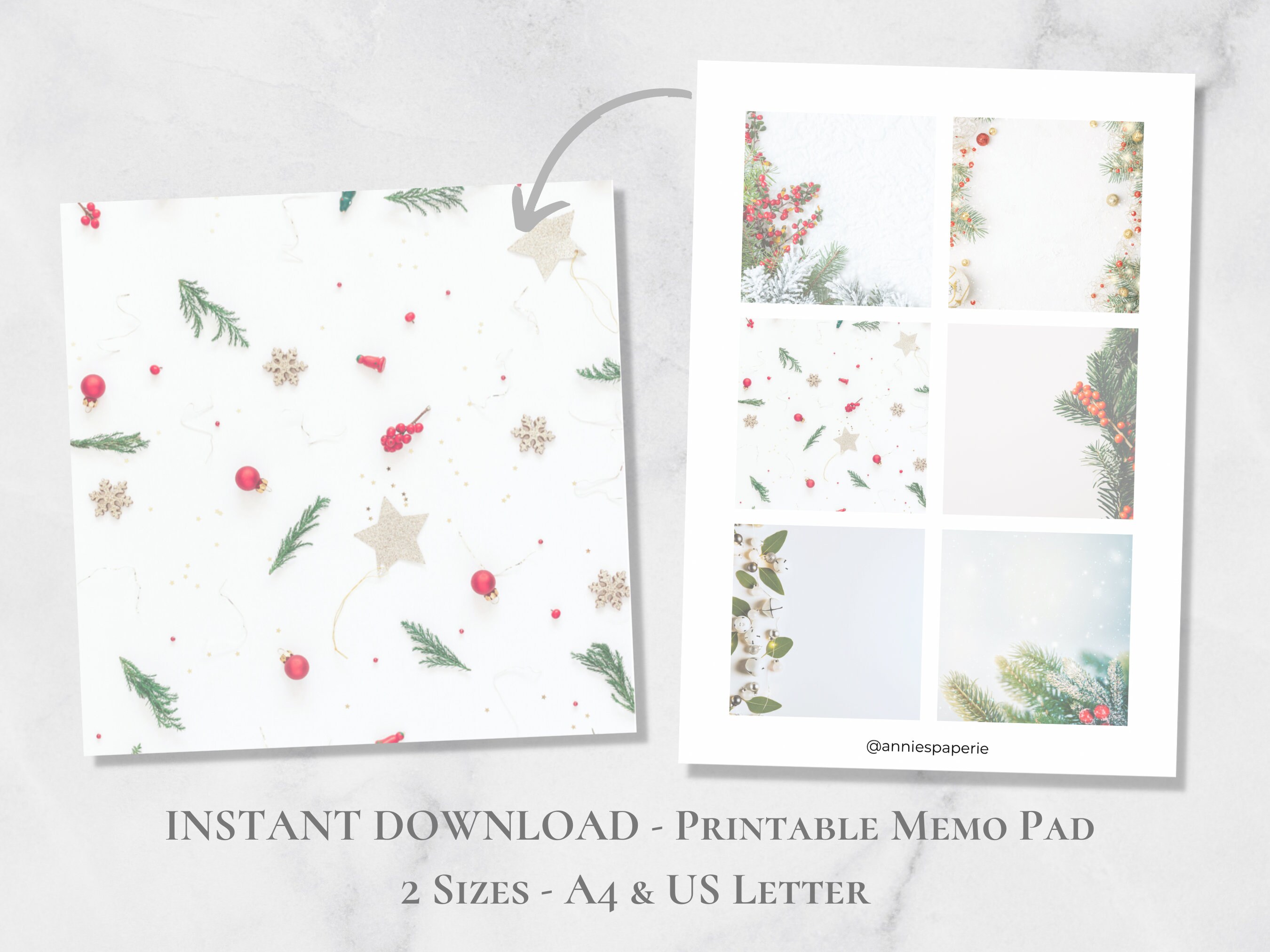 BUNDLE Christmas Stationery Printable Holiday Stationary Paper - Etsy