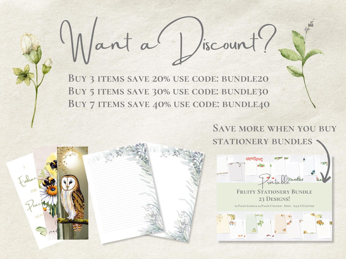 Coral Reef Fish Printable Stationery Watercolor Ocean Stationary Summer ...