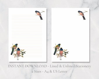 Floral Hummingbird Printable Stationery Magnolia Printable Stationary ...