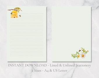 Floral Hummingbird Printable Stationery Magnolia Printable Stationary ...