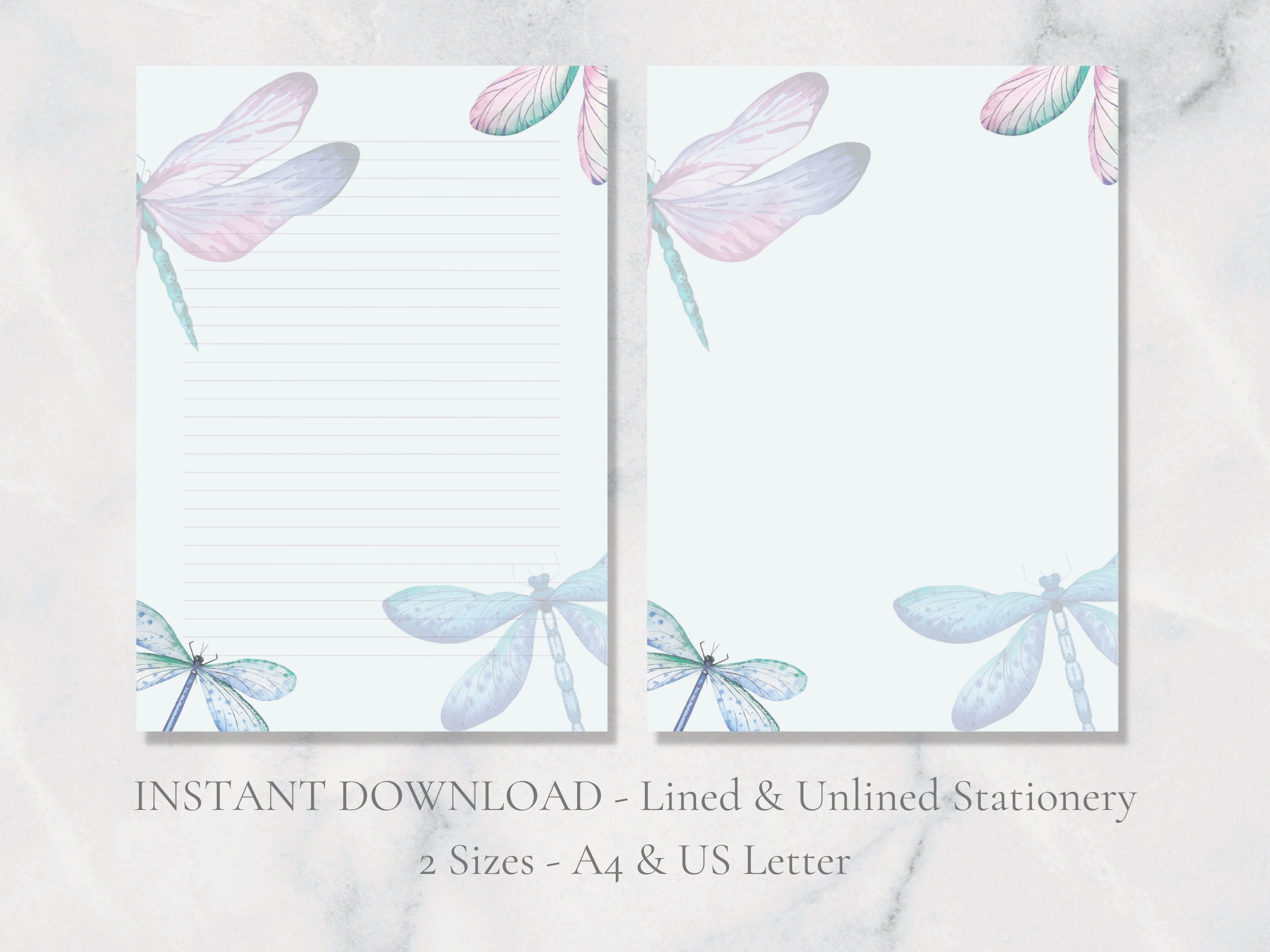 Paper Visual Arts A5 Digital PDF Download A4 Pastel Floral Line Letter ...