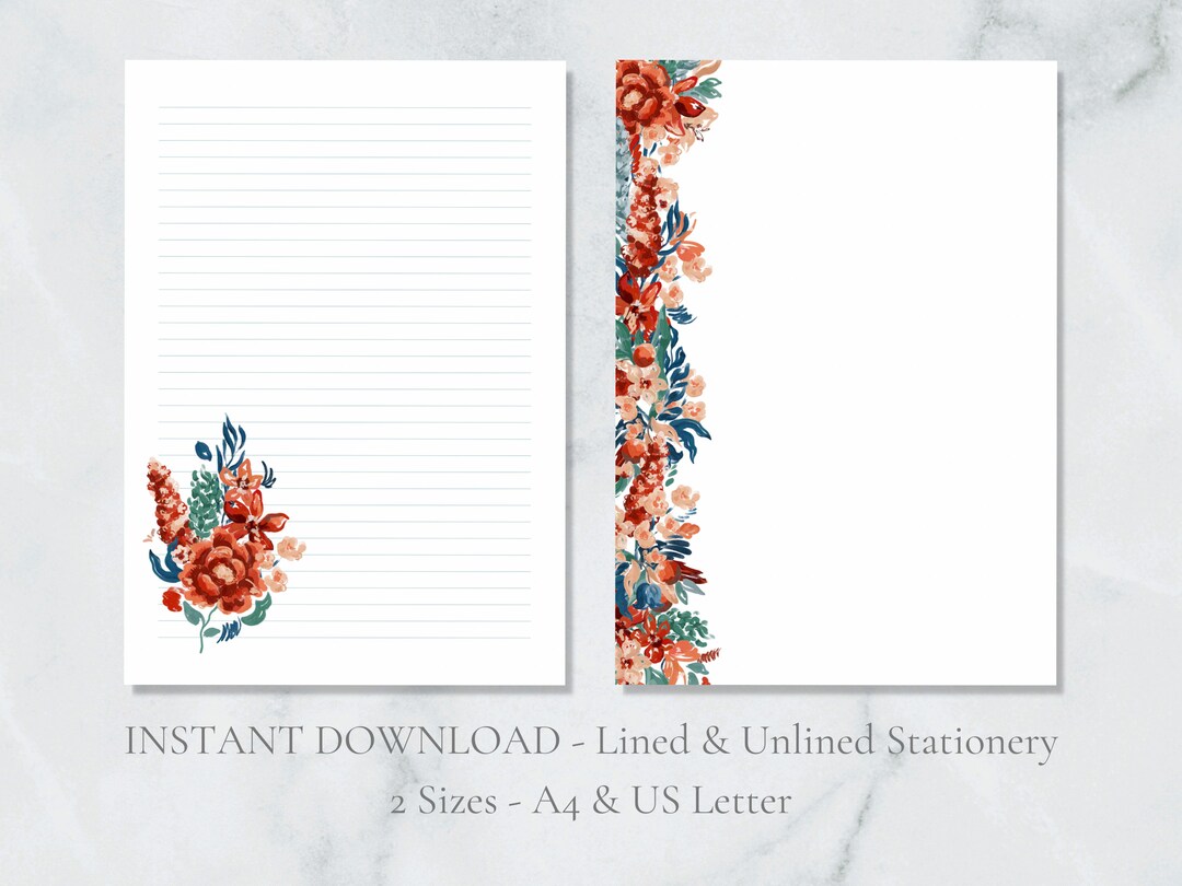 Palace Garden Printable Stationery Floral Stationary Paper Nature Lover ...