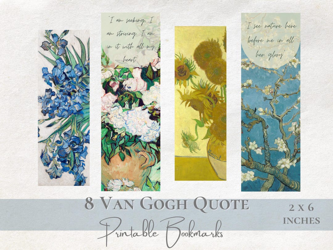 Vincent Van Gogh Printable Bookmark Art Quote Printable Famous Art US ...