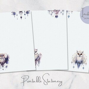 Magic Owls Printable Stationery Winter Stationary Festive Letter ...