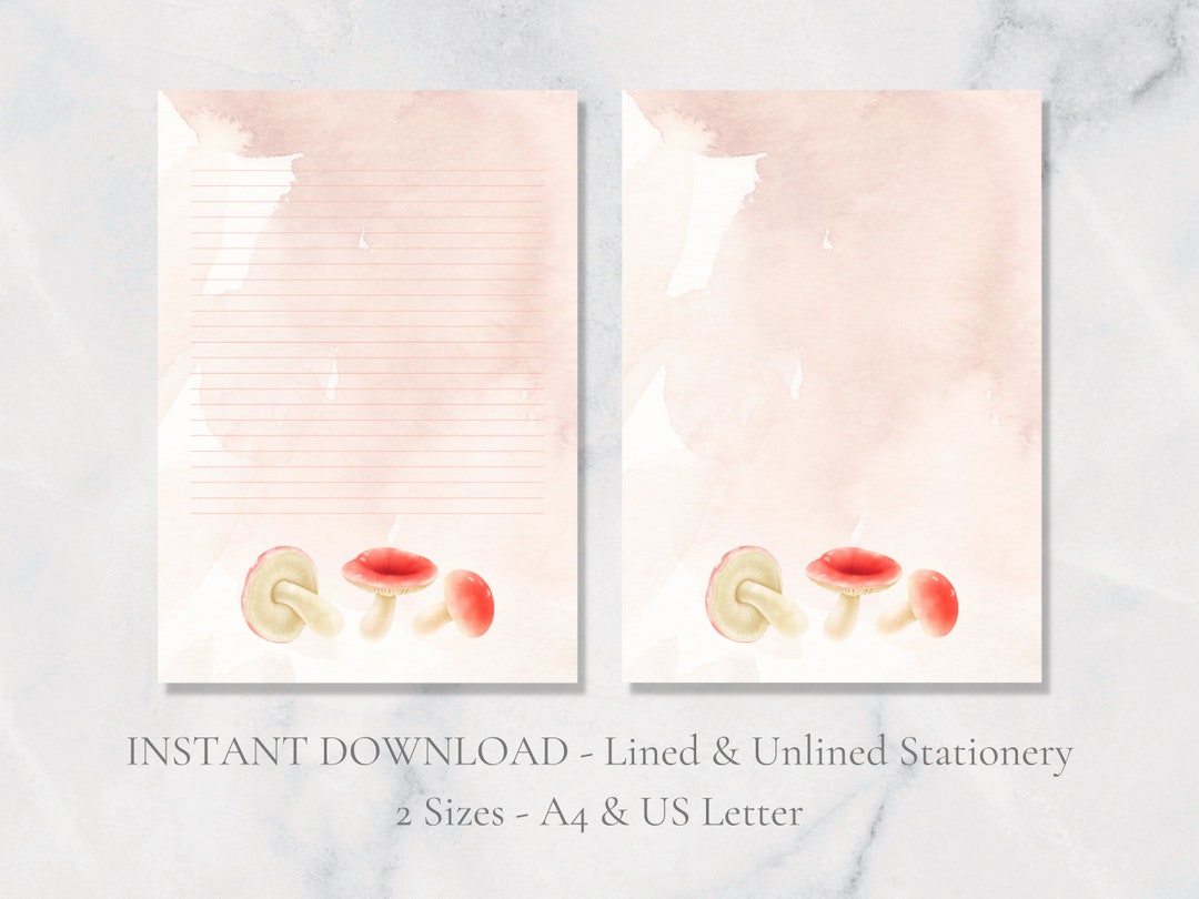 Toadstool Mushroom Printable Stationery Woodland Writing Paper Autumn ...