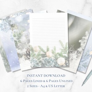 BUNDLE Christmas Stationery Printable Holiday Stationary Paper Festive ...