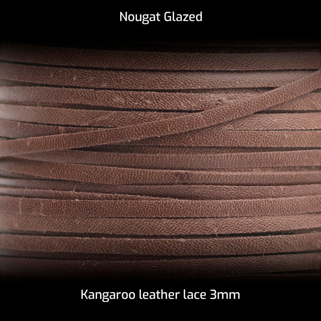 NOUGAT GLAZED | Kangaroo Leather Lace per Meter | Leather Lace ...