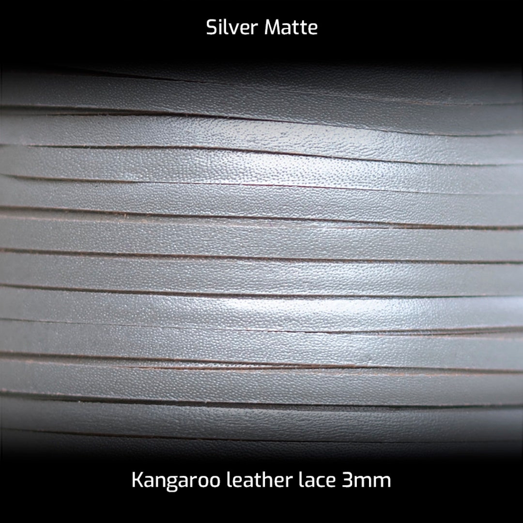 SILVER MATTE | Kangaroo Leather Lace per Meter | Leather Lace ...