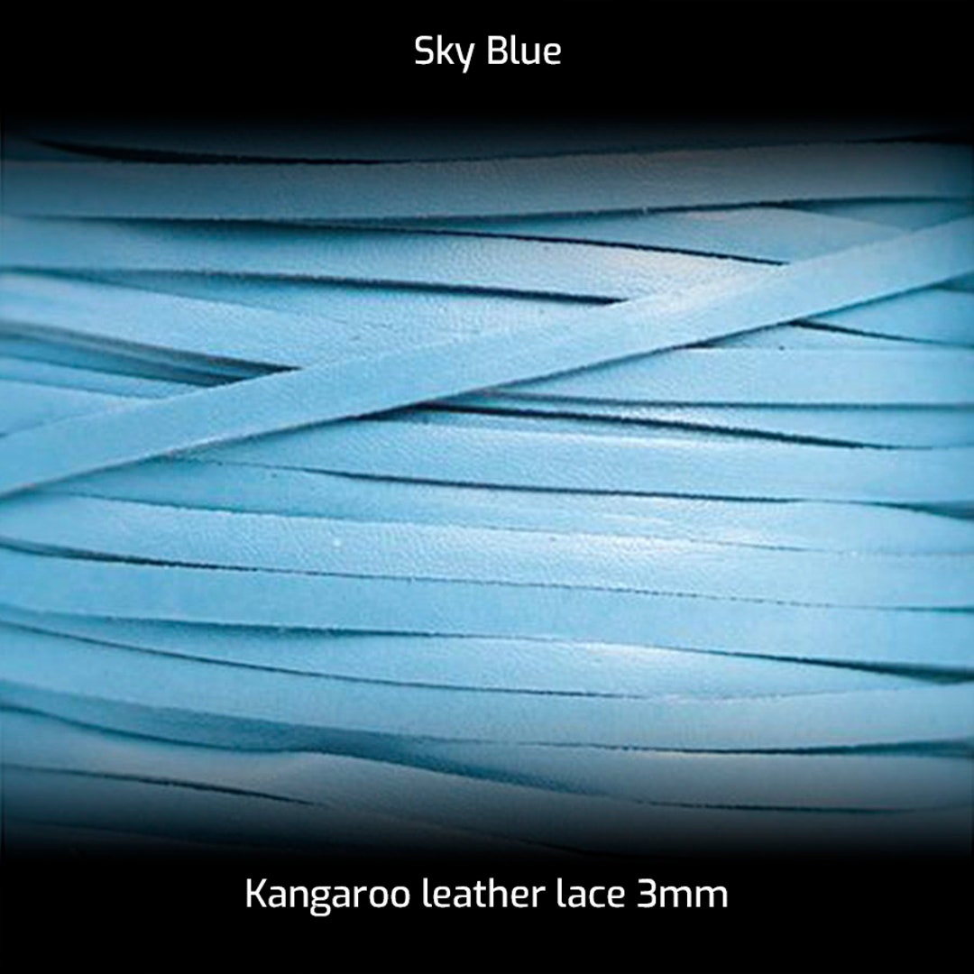 SKY BLUE | Kangaroo Leather Lace per Meter | Leather Lace | Kangaroo ...