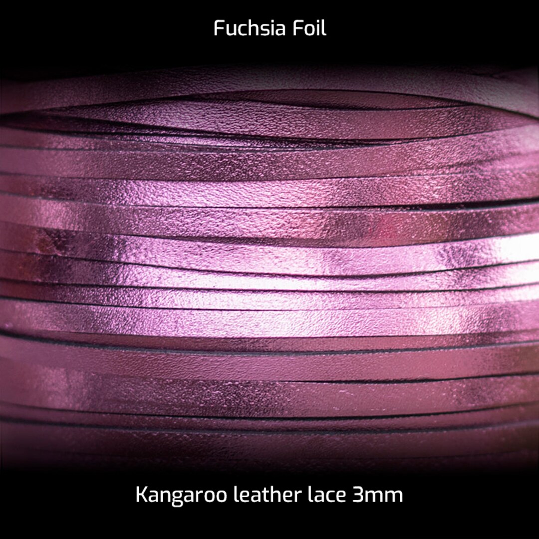 FUCHSIA FOIL | Kangaroo Leather Lace per Meter | Leather Lace ...