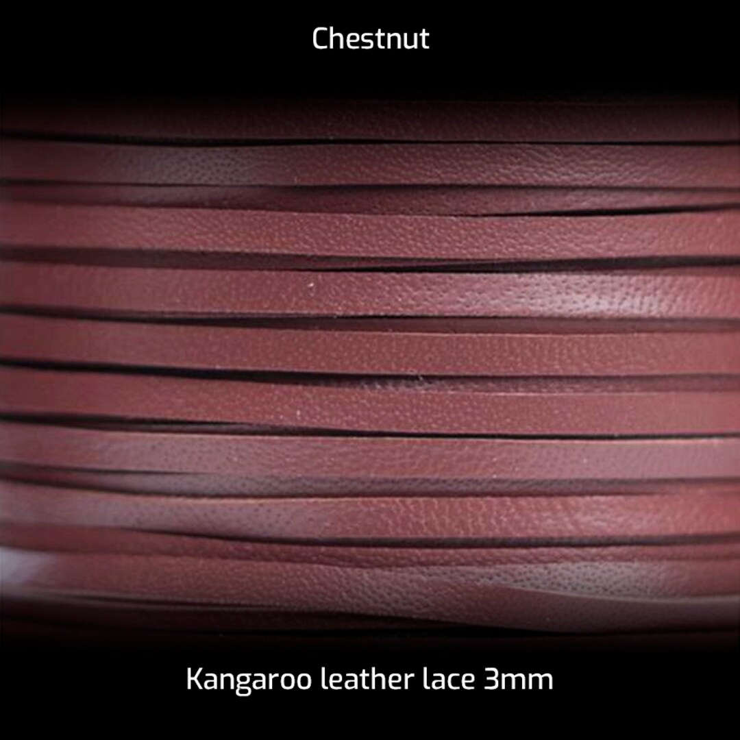 CHESTNUT | Kangaroo Leather Lace per Meter | Leather Lace | Kangaroo ...