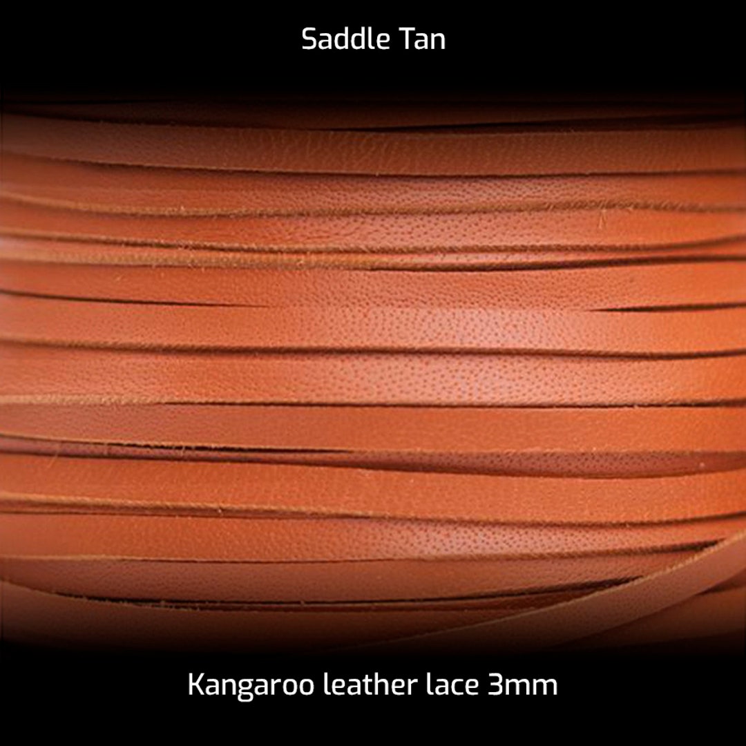 SADDLE TAN | Kangaroo Leather Lace per Meter | Leather Lace | Kangaroo ...
