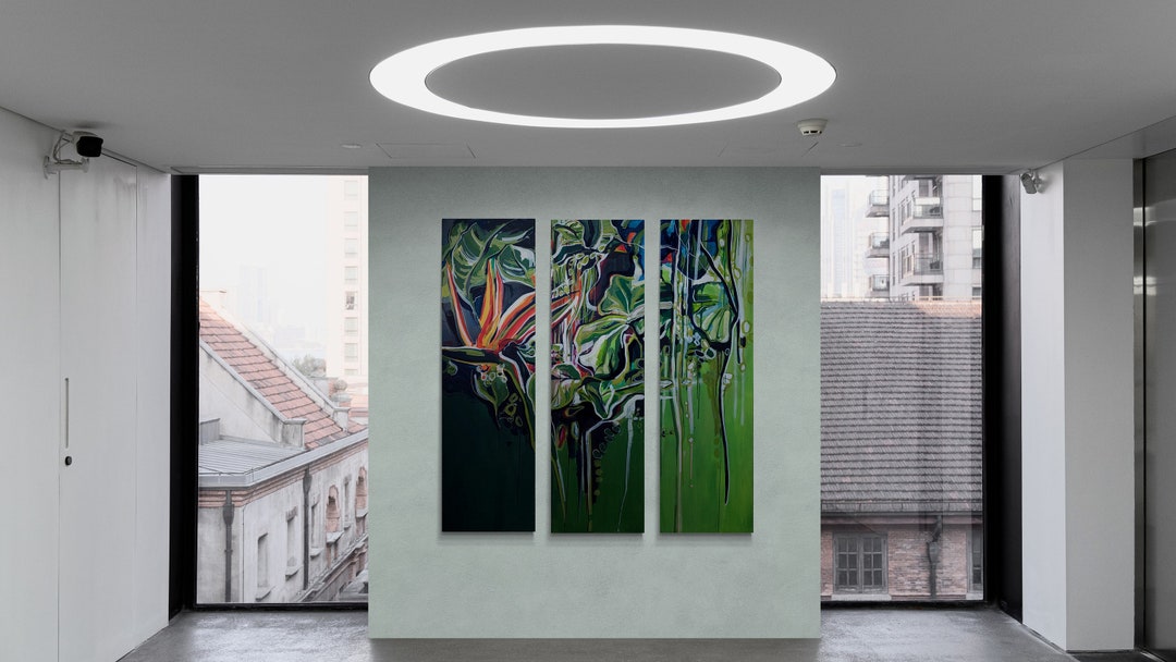Original Acrylic Triptych Painting Three Pieces Art -INNER SELF 59.1 X ...