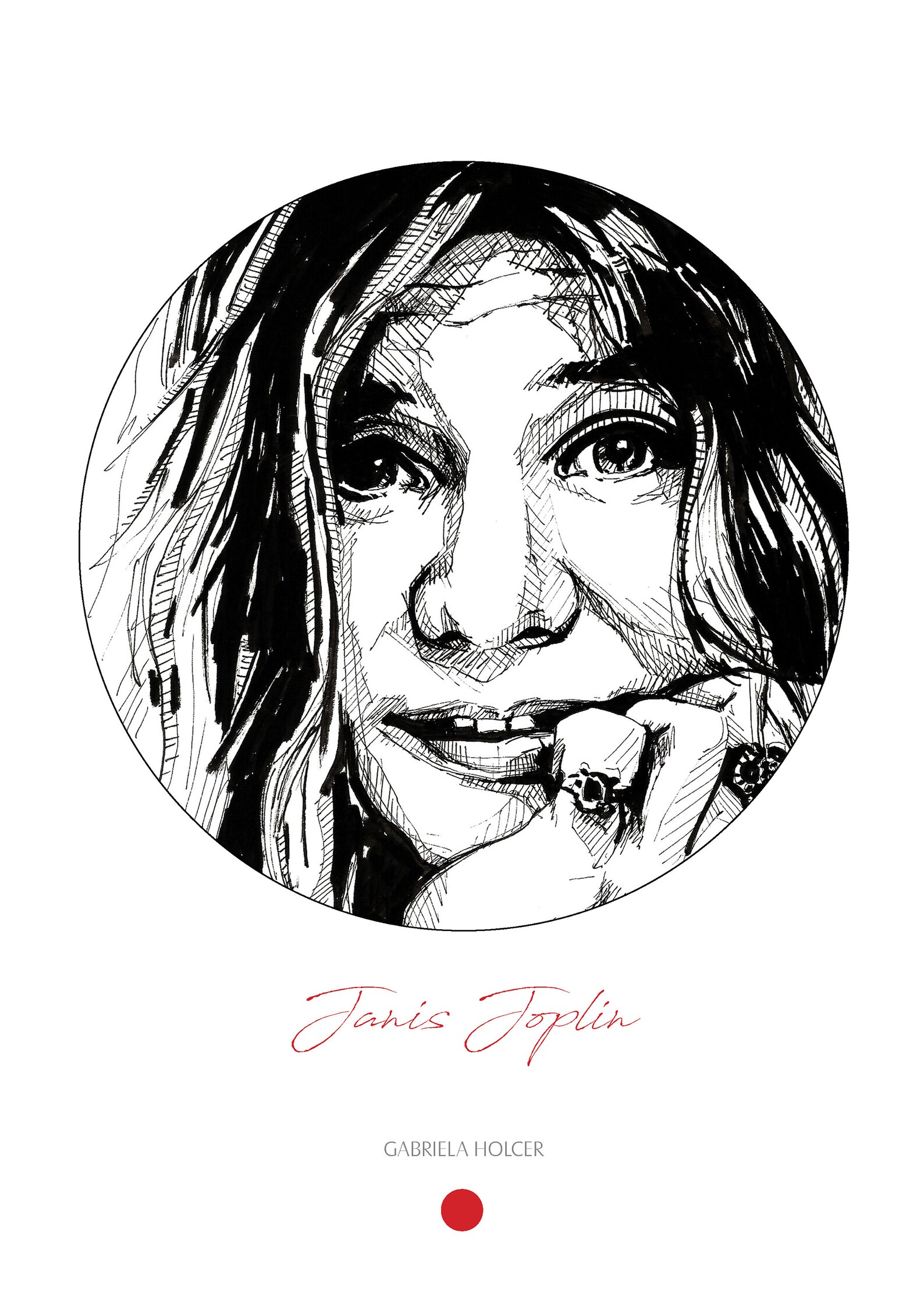 Janis Joplin Drawing,singer Face Drawing,wall Art Print Poster,janis ...