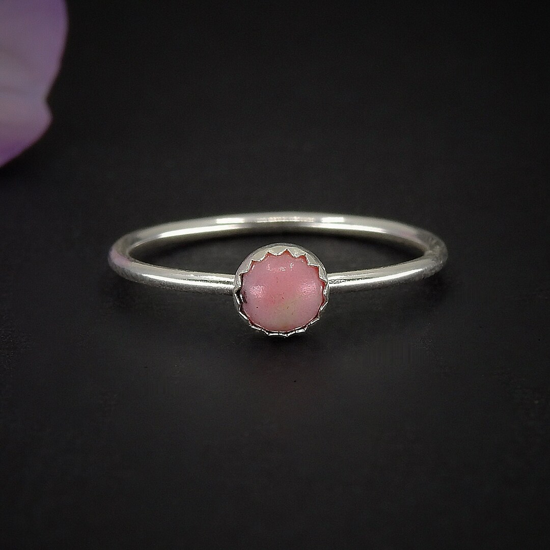 Rhodonite Ring - Made to Order - Sterling Silver - Dainty Rhodonite ...
