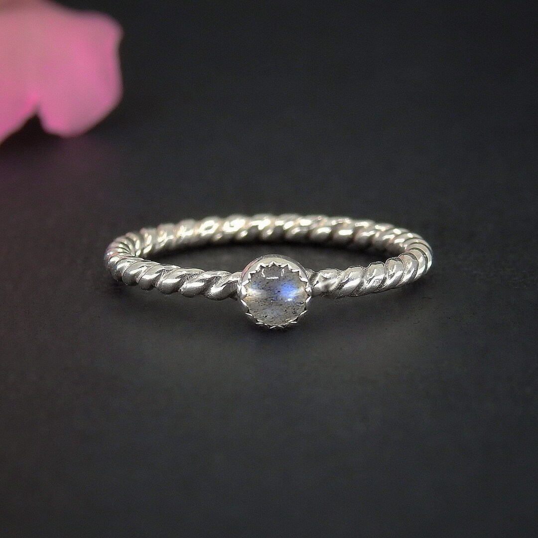 Labradorite Twist Ring - Made to Order - Sterling Silver - Dainty ...