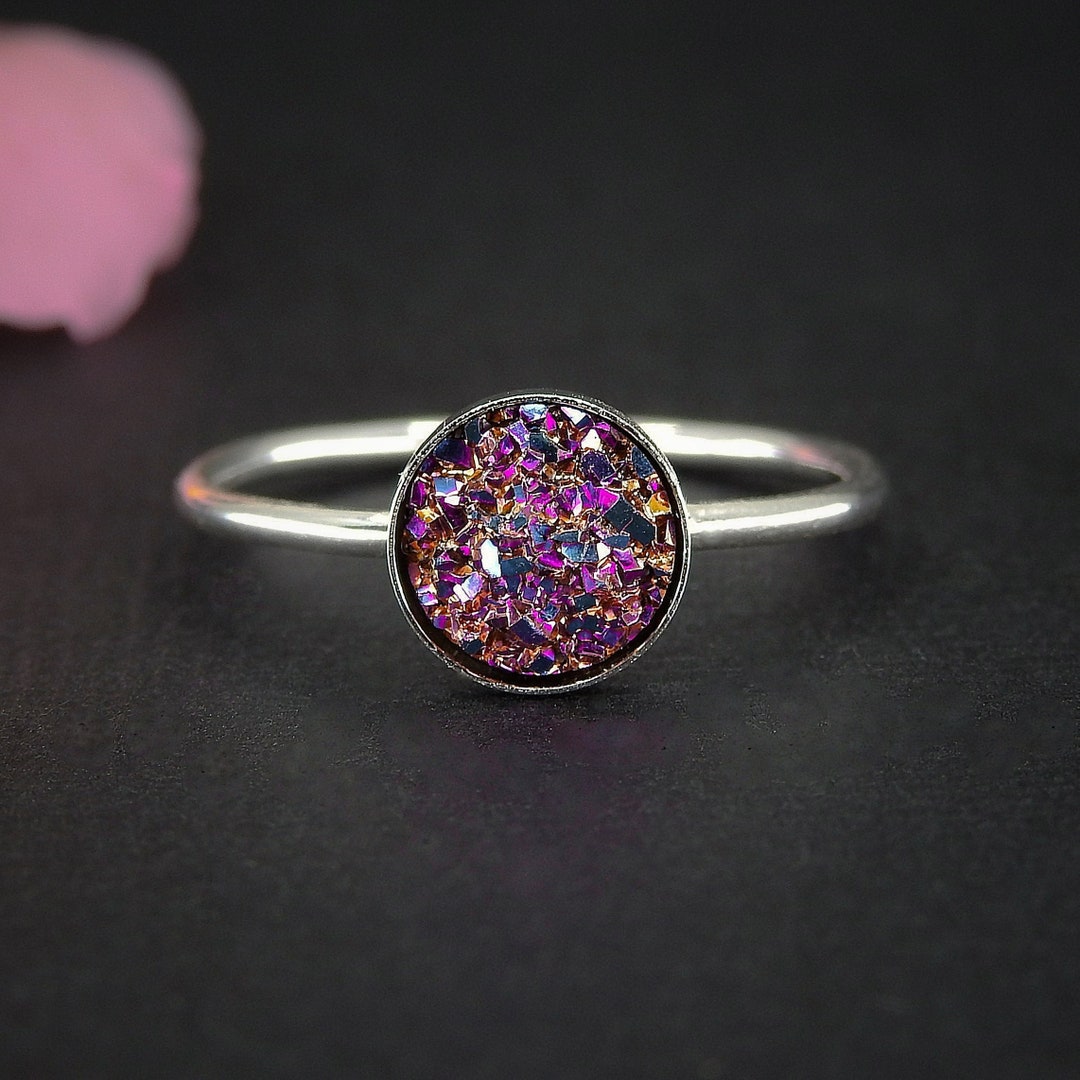 Rainbow Aura Quartz Ring - Made to Order - Sterling Silver - Aura ...