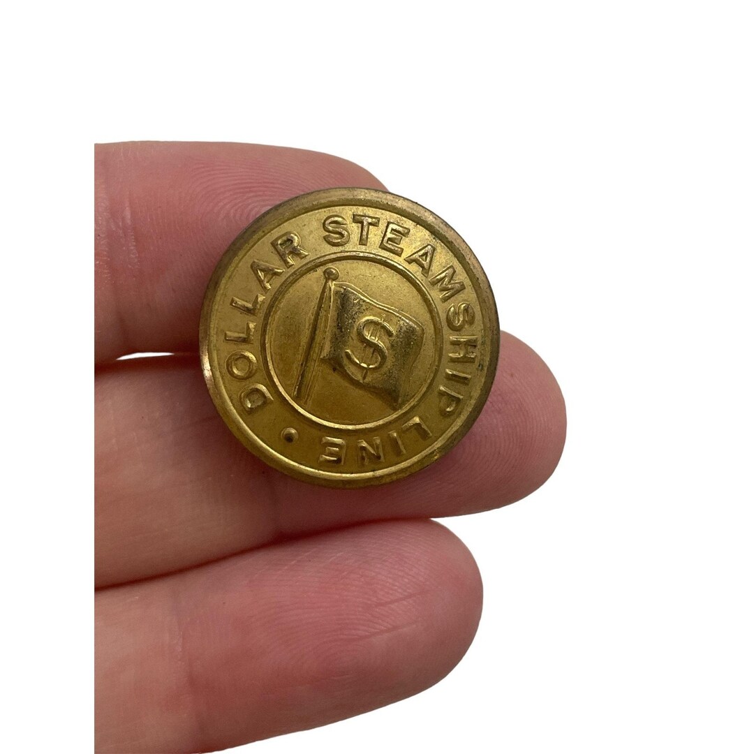 Antique 1930's Dollar Steamship Line Uniform Round Button - Etsy