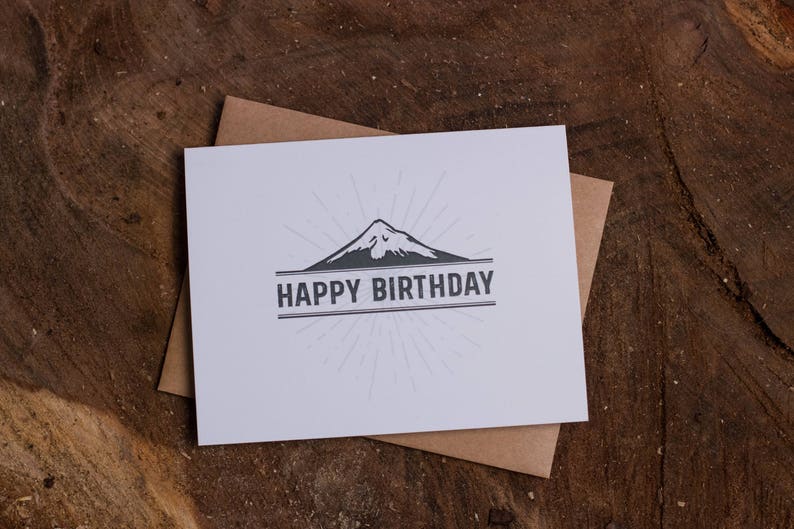 Happy Birthday, Mountain Birthday Card Set - Etsy
