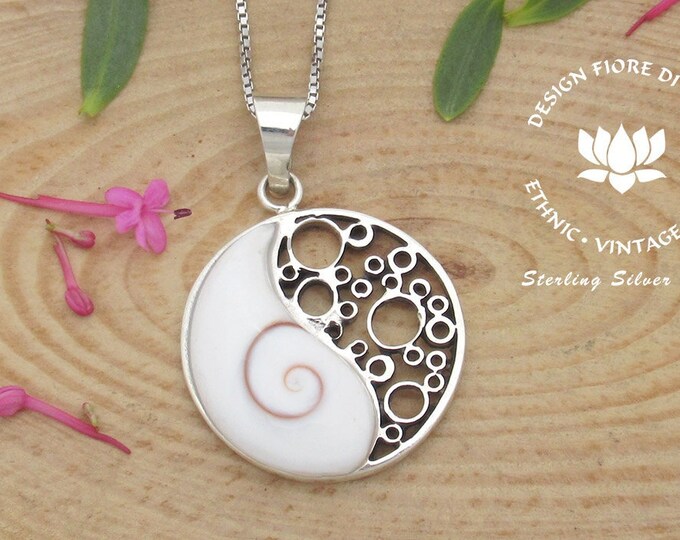 Yin Yang Shiva Eye Shell Pendant for Women and Girls Made in 925 ...
