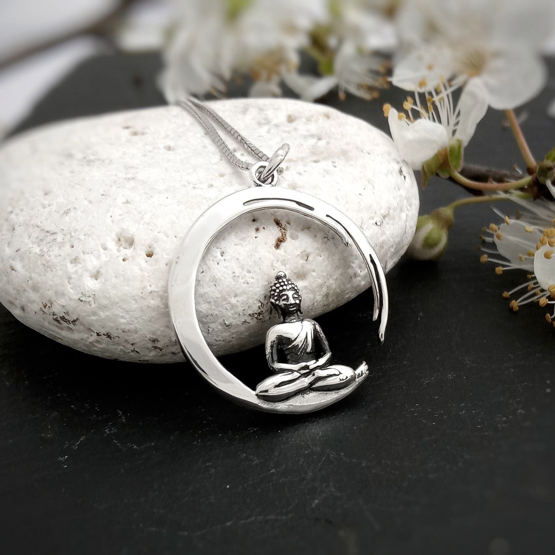 Japanese Enso Circle With Buddha Pendant in Sterling Silver, Zen ...
