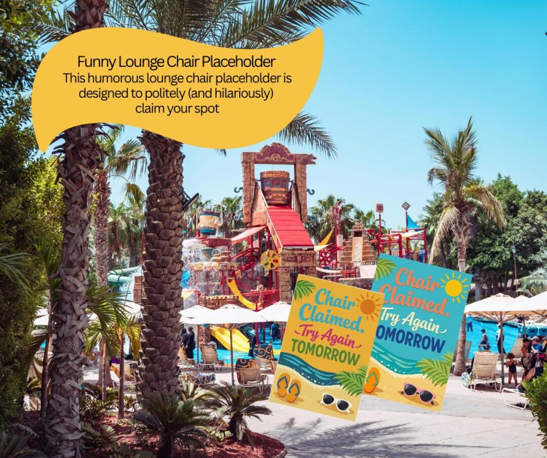 Funny Lounge Chair Placeholder | Pool or Beach Vacation Humour ...