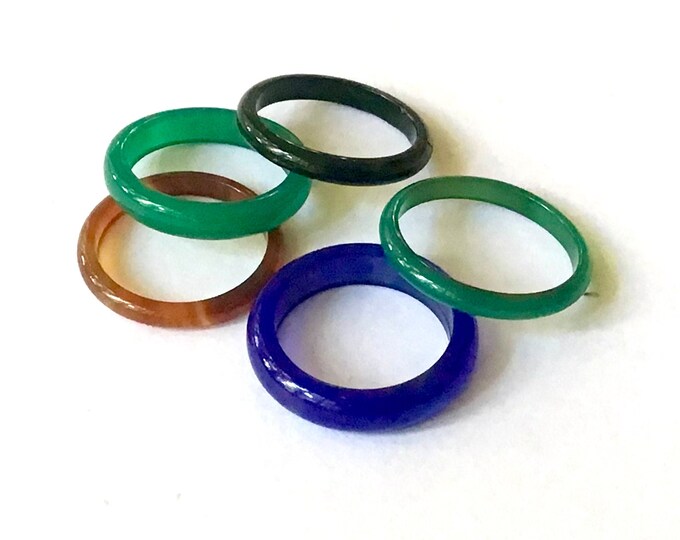 5 Glass Rings Wearable Glass Rings For Jewelry 1316 Smooth Glass Set Cabochons Rings