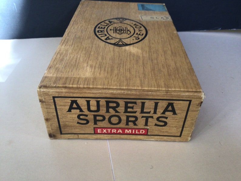 Vintage Cigar Box Hinged Wooden Box Aurelia Sports Cigars - Etsy UK