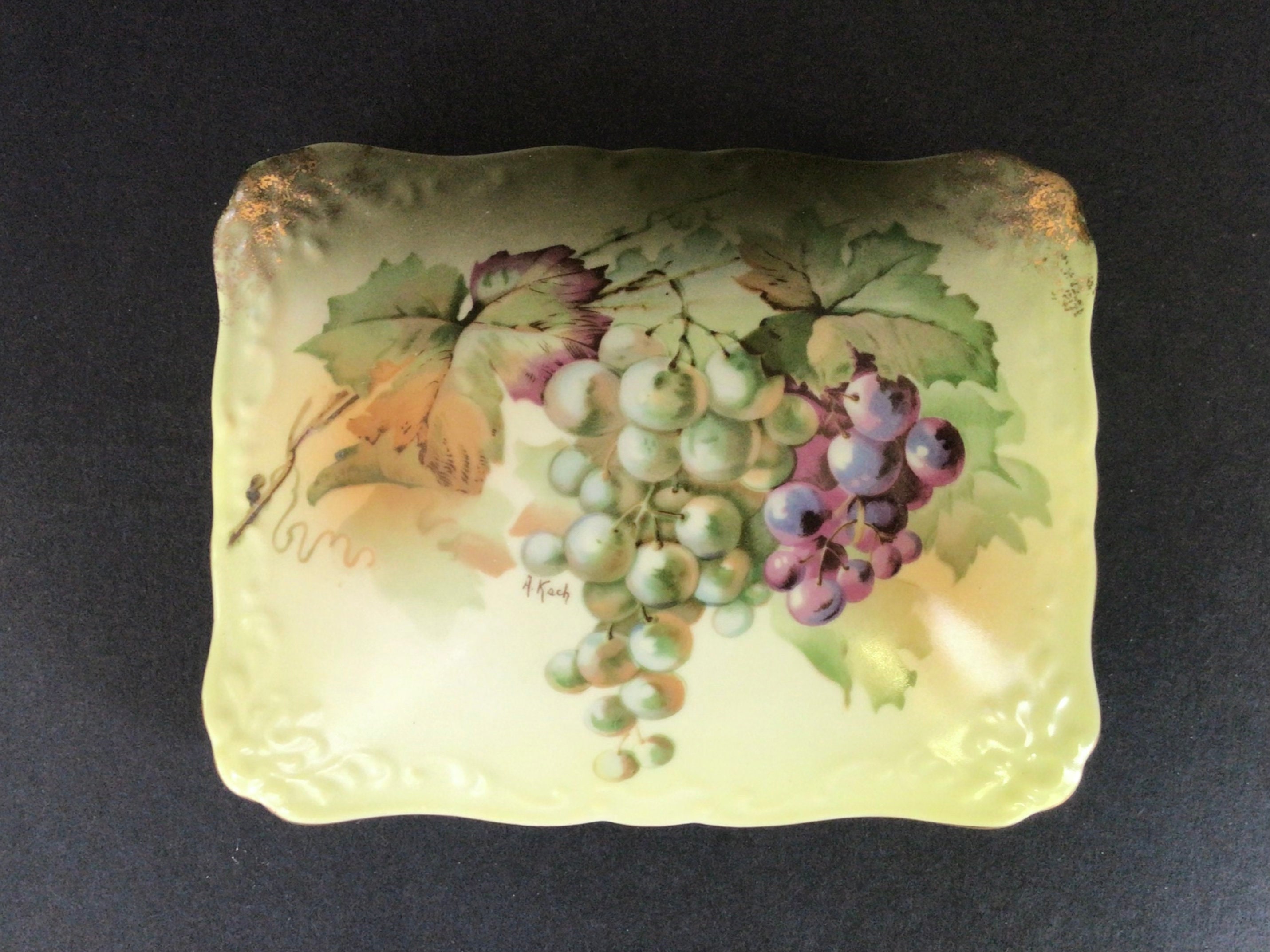 Antique Porcelain Box With Lid A & C Bavaria Koch Signed | Etsy