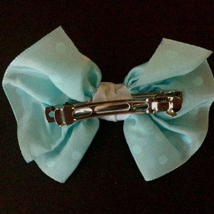 80s Polka Dot Hair Bow Clip, Vintage Fabric Hair Clip, 5" French Hair ...