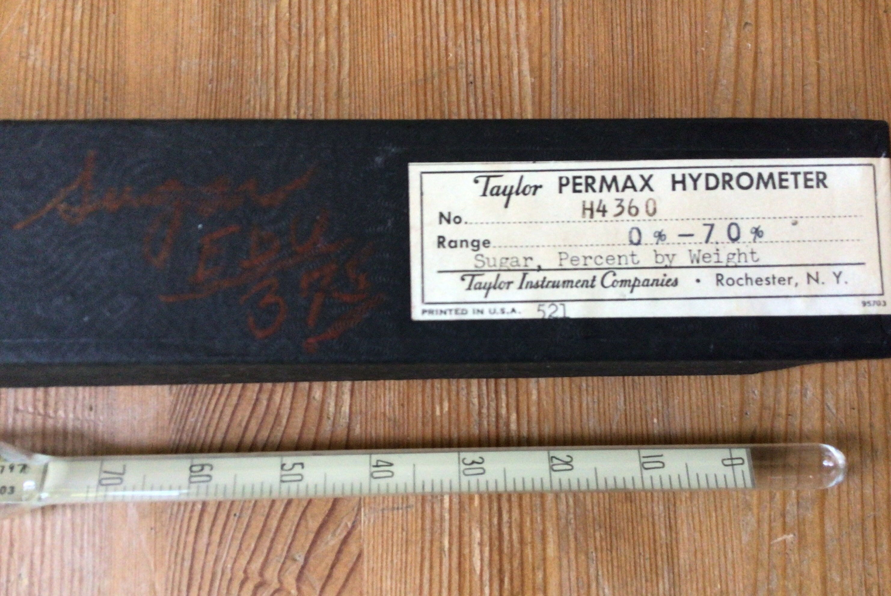 Vintage Taylor Permax Hydrometer Made in USA Glass - Etsy