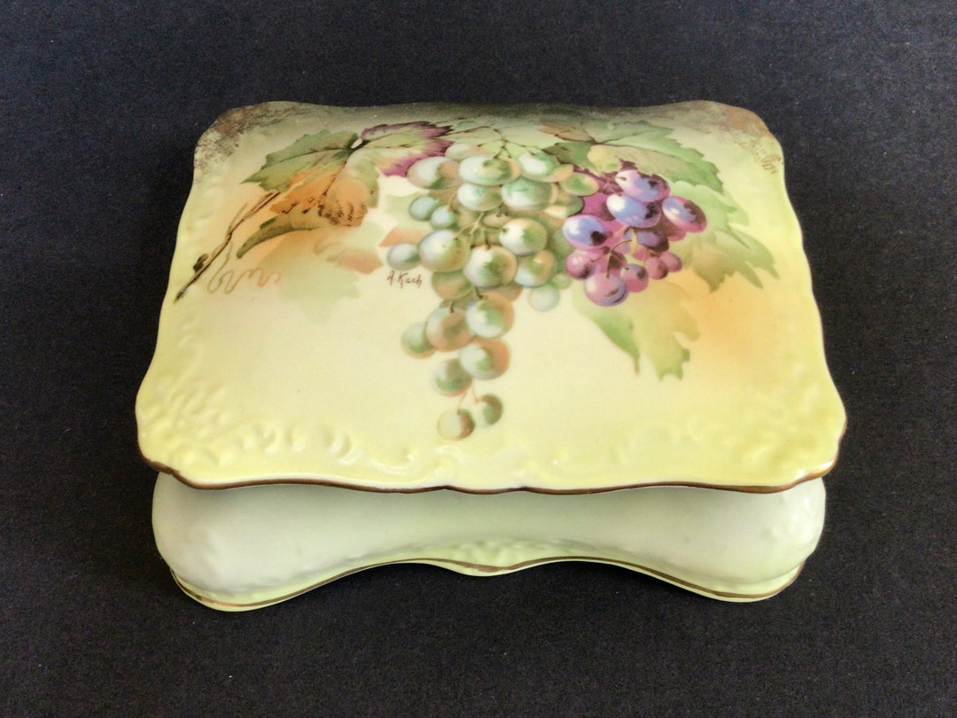 Antique Porcelain Box With Lid, A & C Bavaria Koch Signed 1900s Art ...