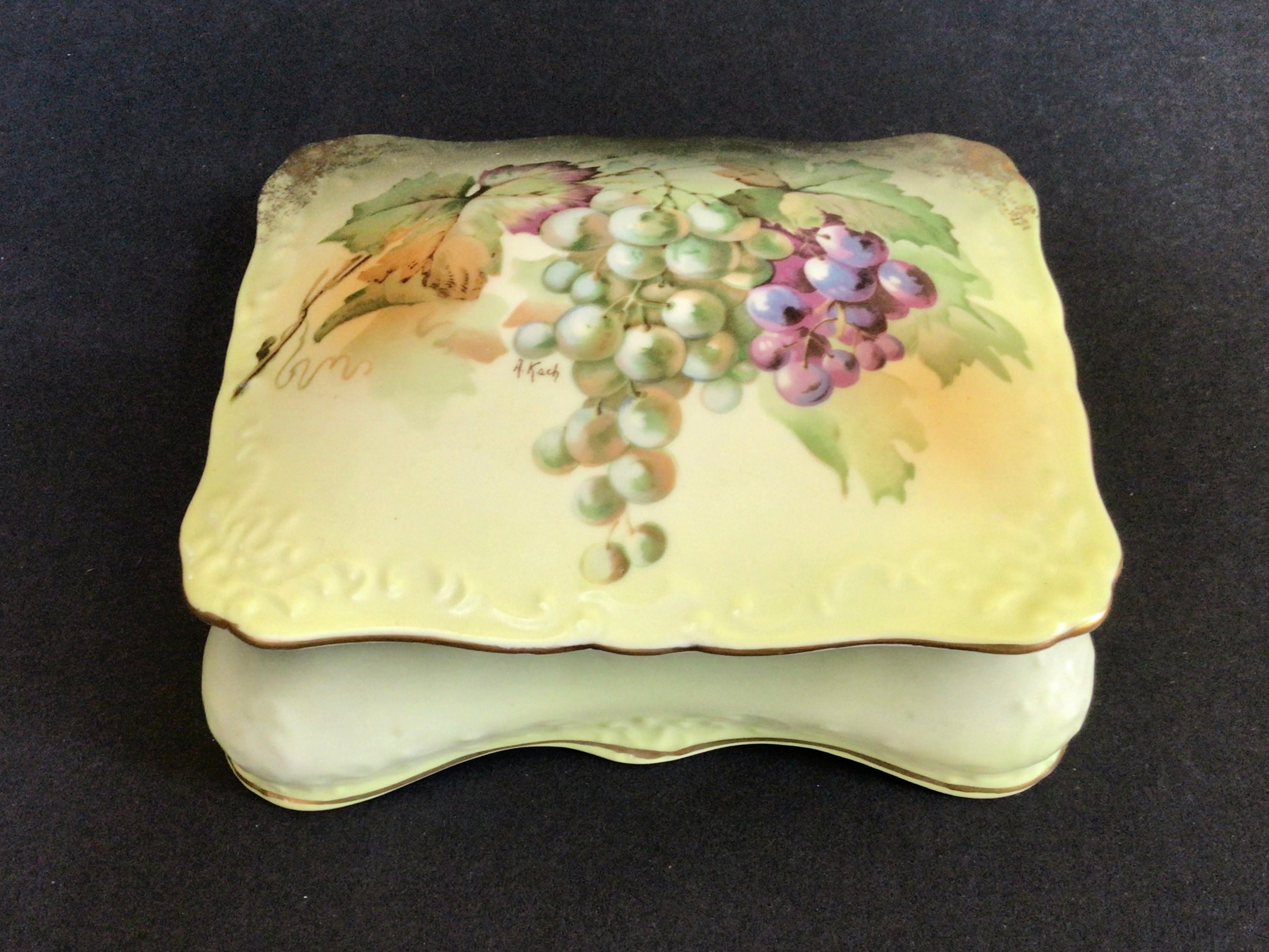 Antique Porcelain Box With Lid A & C Bavaria Koch Signed | Etsy