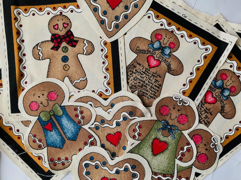 Vintage Quilting Squares, Fabric Gingerbread Man, Cookie Recipe, Scrap ...