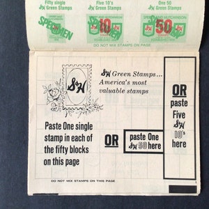 Vintage S&H Quick Saver Book, 1960s Unused Green Stamp Book, Vintage ...